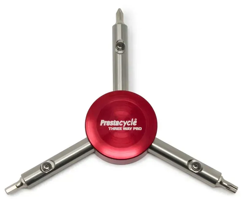 Prestacycle 3-Way Bits Tool w/Bits in Red